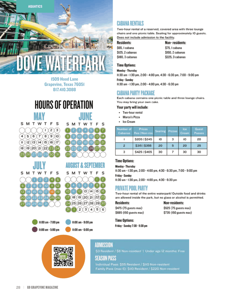 Dove Waterpark Rentals - GoGrapevine